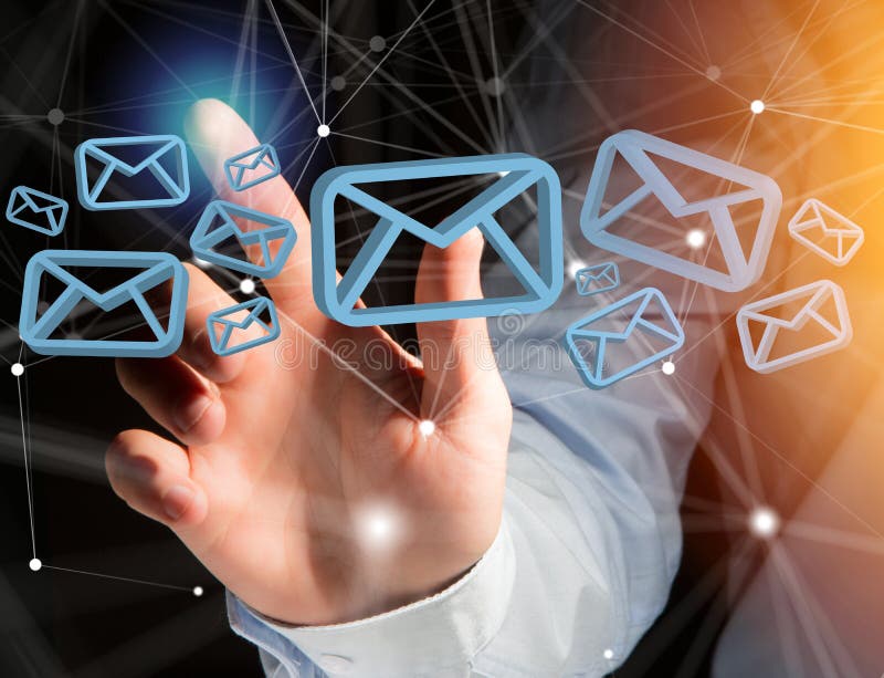 Blue Email Symbol Displayed on a Futuristic Interface - Message Stock ...
