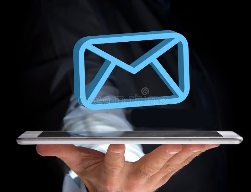 Blue Email Symbol Displayed on a Futuristic Interface - Message Stock ...