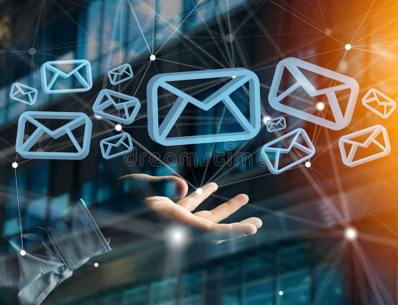 Blue Email Symbol Displayed on a Futuristic Interface - Message Stock ...