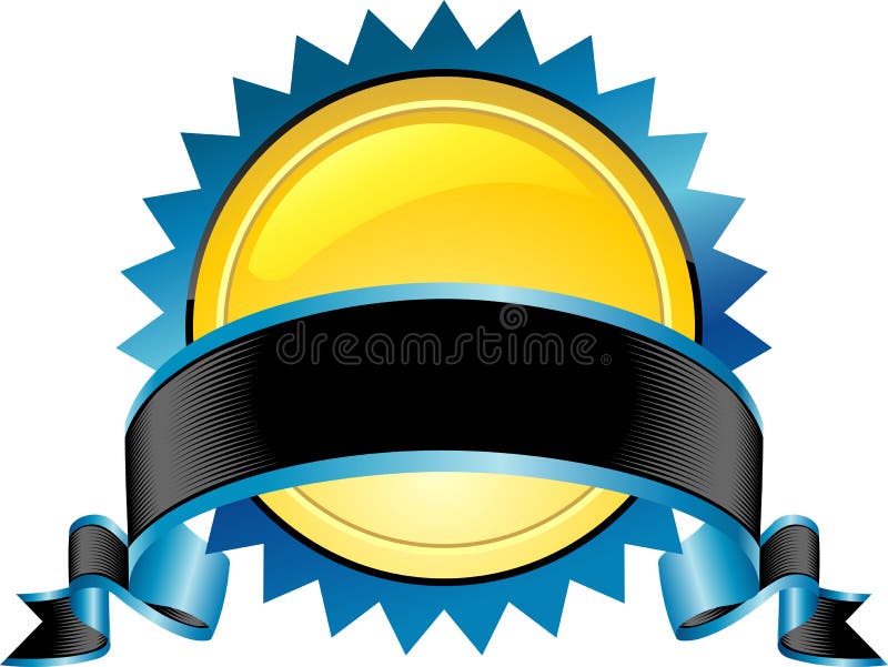 Blue Emblem stock vector. Illustration of black, seal - 19099610