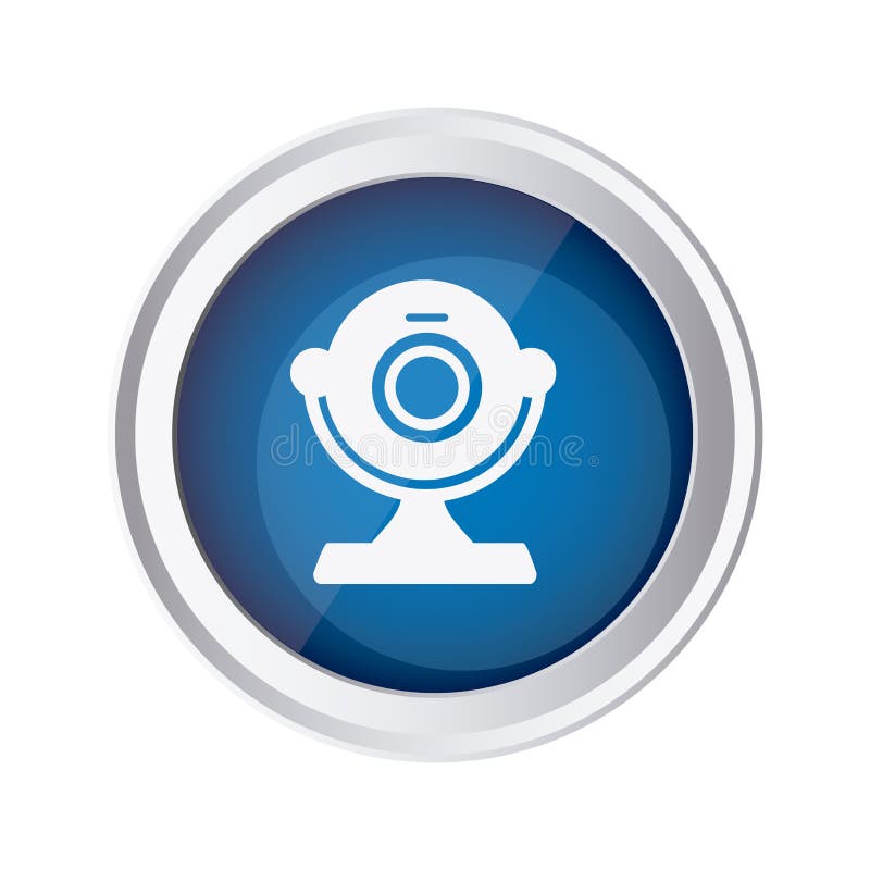 Blue Emblem Computer Camera Icon Stock Illustration - Illustration of ...