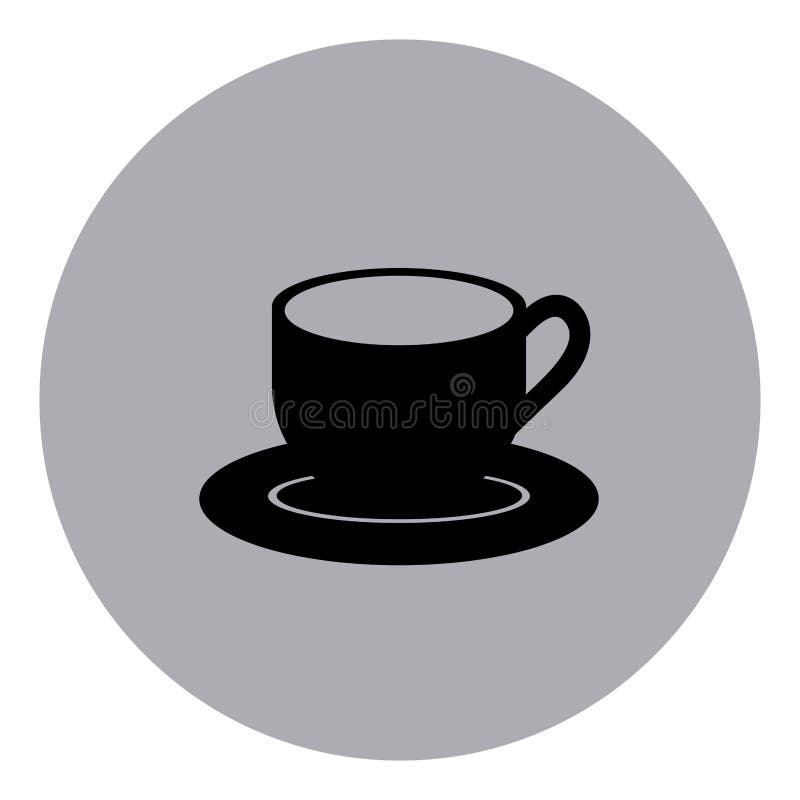 Blue Emblem Cup with Plate Icon Stock Illustration - Illustration of ...