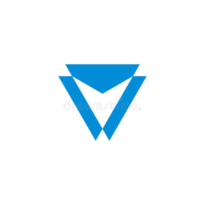 Blue Emblem Triangles V Geometric Logo Vector Stock Vector ...