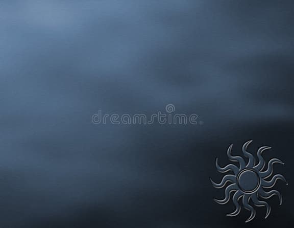 Blue Embossed Sun on Blue Background Stock Illustration - Illustration ...