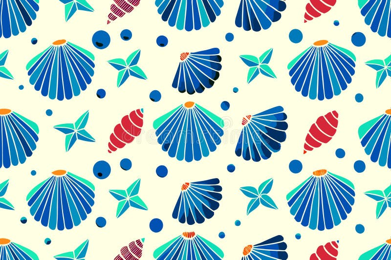 Blue Emerald Swirls Curls Like Waves, Shells Stock Illustration ...