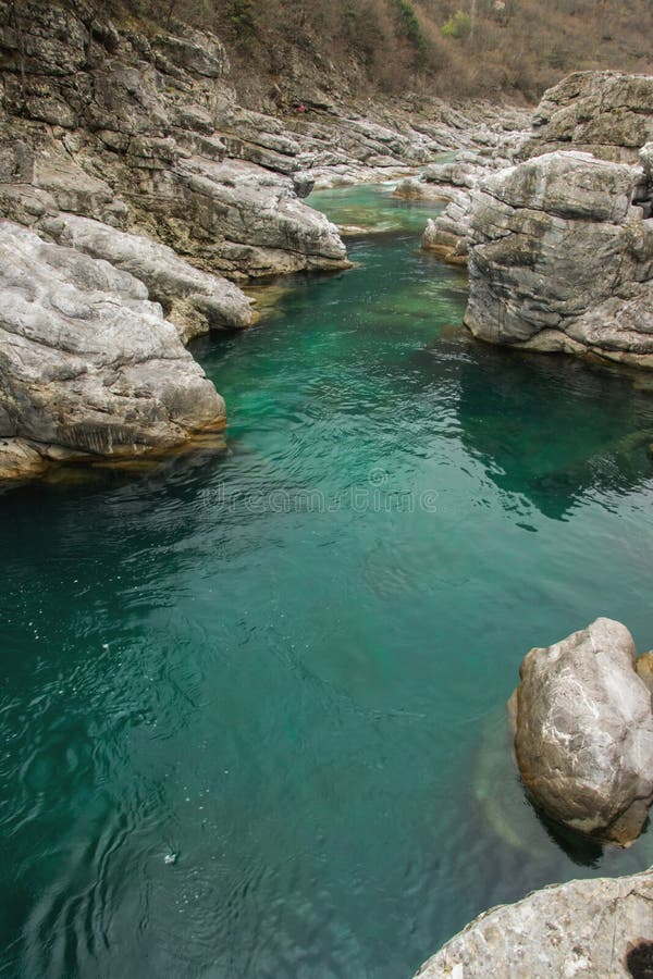 Blue Emerald Water in the River Stock Image - Image of source ...