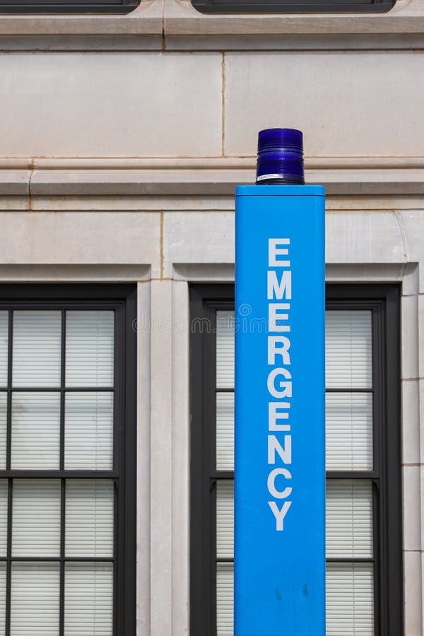 Blue emergeny pole stock image. Image of government - 181704191