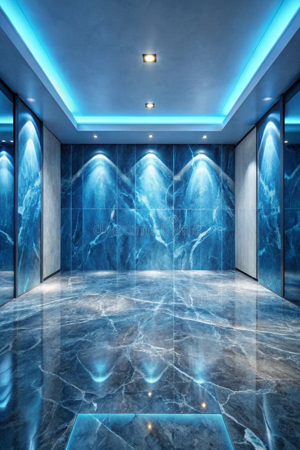 Blue Emperado Marble Floor and Wall for Interior Design Stock ...