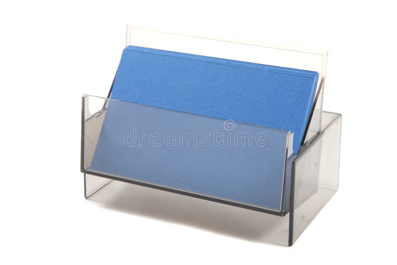 Blue Empty Business Cards in a Box Stock Image - Image of blank, empty ...