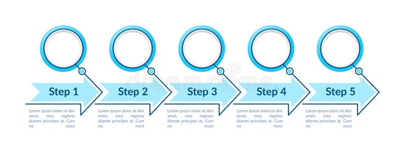 Blue Empty Circles Steps Vector Infographic Template Stock Vector ...