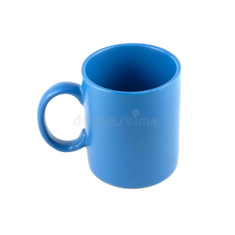 Blue empty cup isolated stock image. Image of white, blue - 28700343