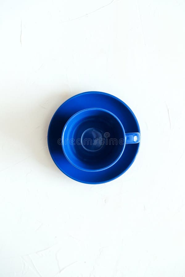 Cyan Empty Cup, Isolated. Top View Stock Photo - Image of kitchen ...