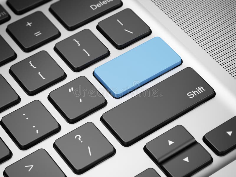 Blue empty keyboard button stock illustration. Illustration of contact ...