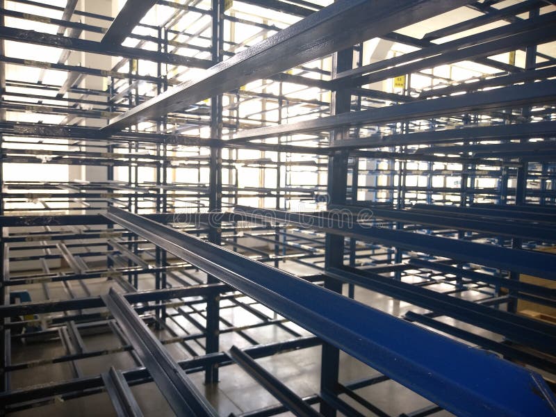 Empty racks in warehouse stock image. Image of modern - 11472359