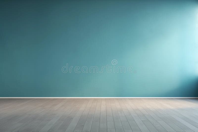 Blue Empty Room with Light from Window in Modern House. Wall Scene ...