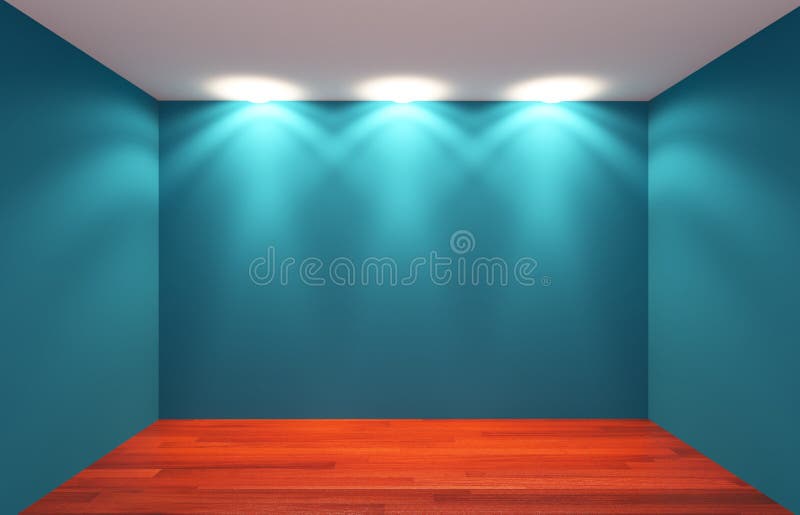 Blue Empty Room lighting stock illustration. Illustration of design ...