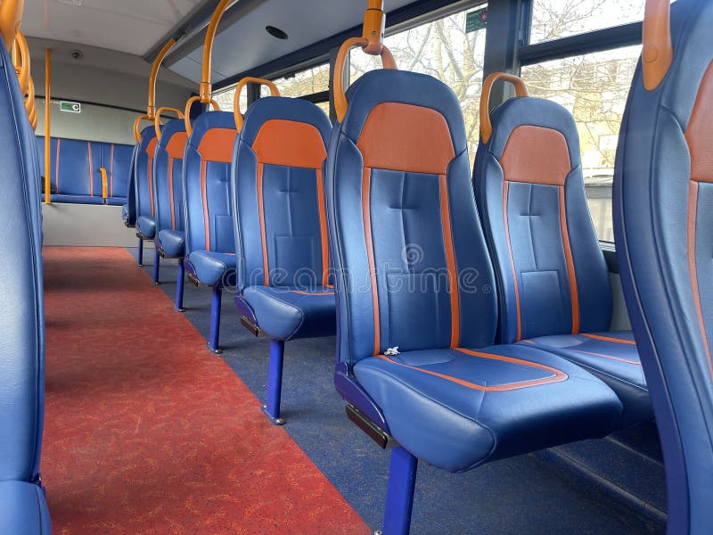 Perspective Shot of an Empty City Bus Seats Stock Photo - Image of ...