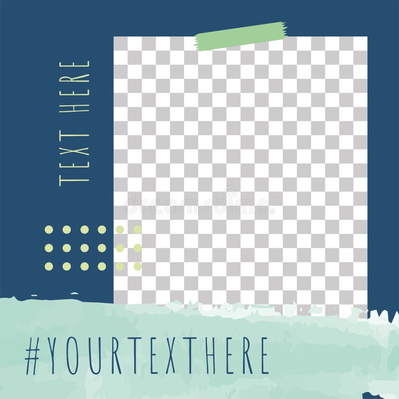 Blue Empty Social Network Post Template Vector Stock Illustration ...