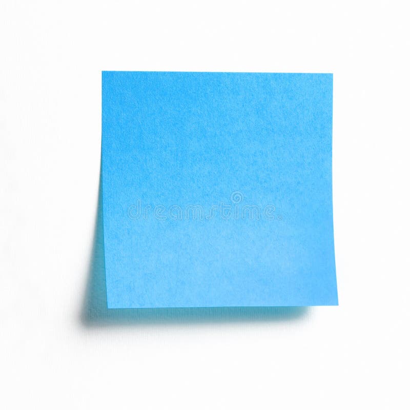 Blue Square Sticky Post Note Isolated on White Background Stock Image ...