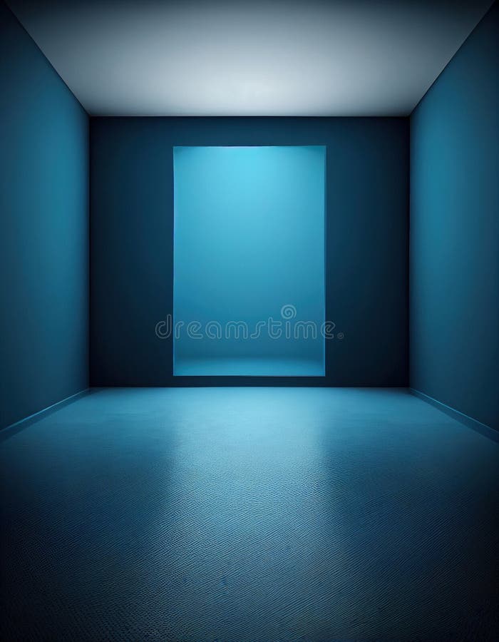 Blue Empty Studio Room, Created with Generative AI Stock Illustration ...