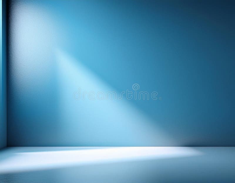 Blue Empty Studio Room for Product Placement or Design Template with ...