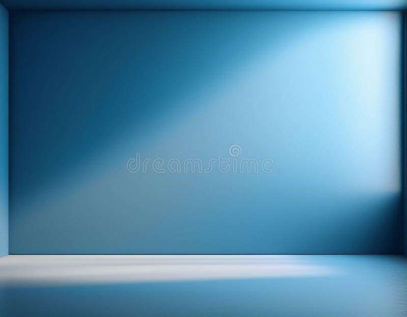 Blue Empty Studio Room for Product Placement or Design Template with ...