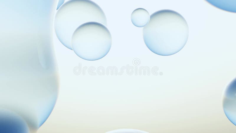 Blue Emulsion Liquid Spheres on the White Background Stock Footage ...