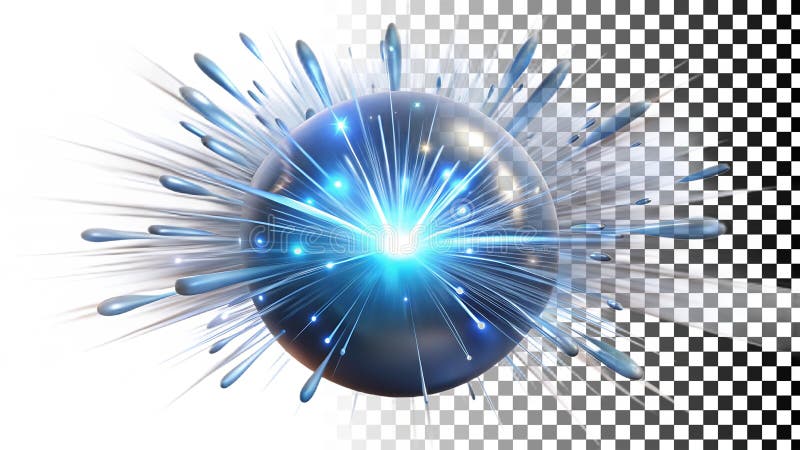 Blue Energy Burst Effect, Abstract Light Explosion, Dynamic Power ...