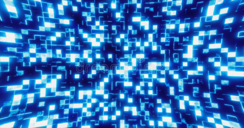 Blue Energy Glowing Blocks Digital Futuristic Squares Computer Bright ...