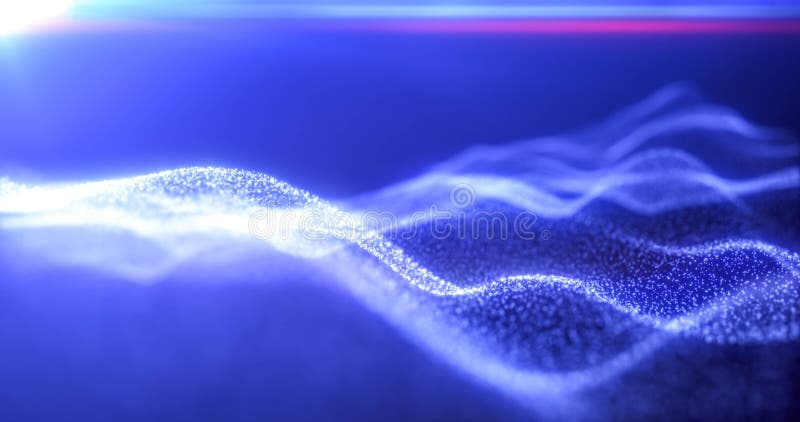 Blue Energy Glowing Magic Waves from Particles of Lines with Light Rays ...