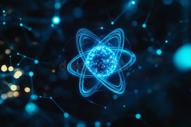 Blue Energy Magic Circle with Futuristic Waves and Particles ...