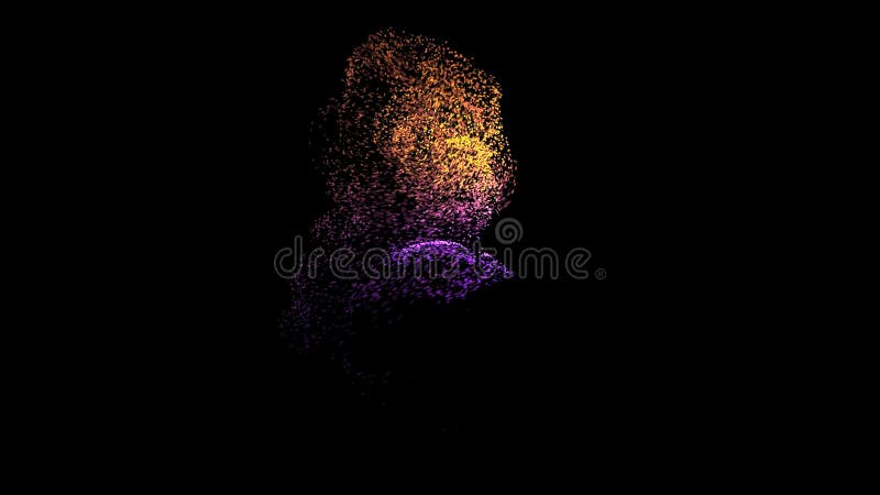 Blue Energy Moving and Rotating Sphere of Small Particles on Black ...