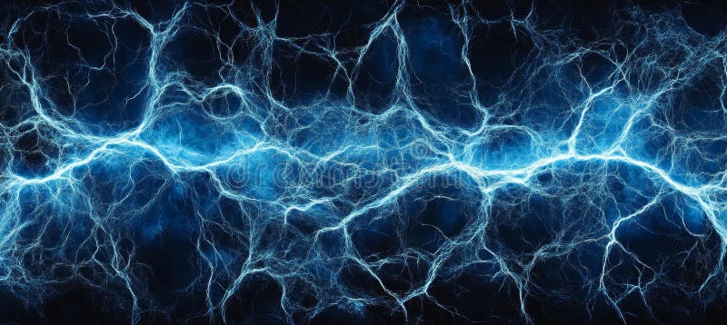 Blue Energy, Plasma - Abstract Electric Lightning Background with Copy ...