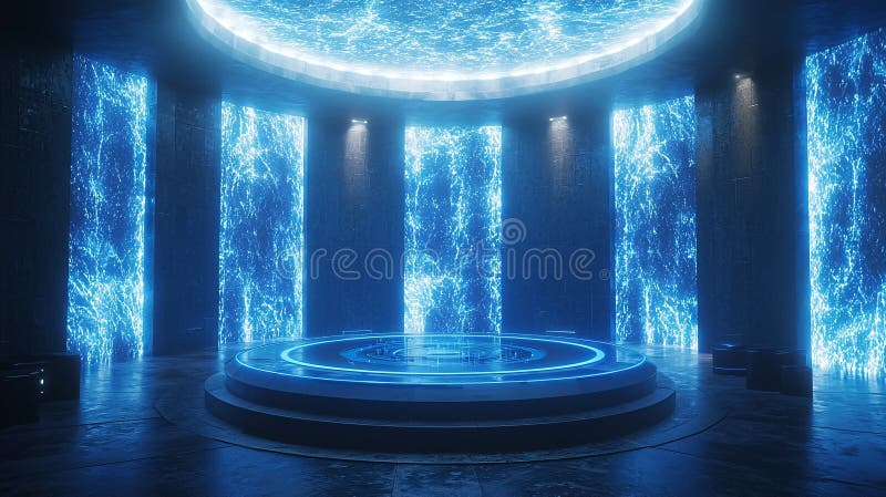 Blue Energy Ring Stage stock illustration. Illustration of ritual ...