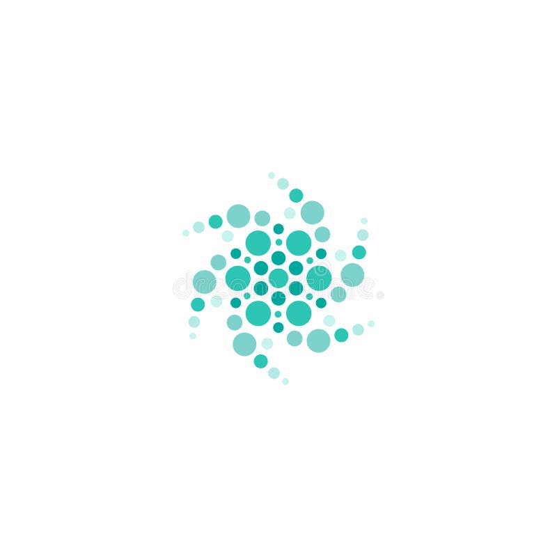 Blue Energy Round Logo Isolated on White. Circles and Dotes Abstract ...