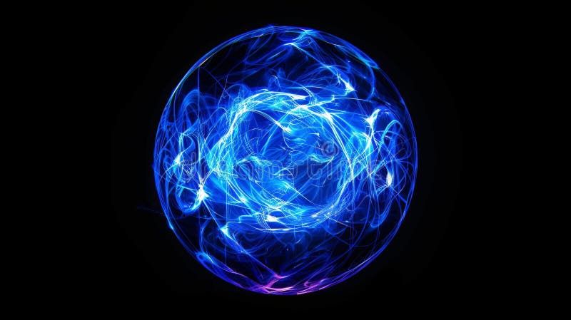 Blue Energy Sphere: Plasma Explosion Stock Image - Image of dynamic ...