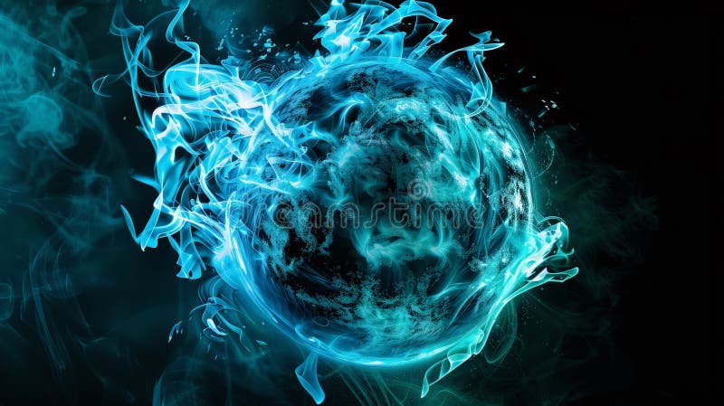 Blue Energy Sphere: Plasma Explosion Stock Image - Image of space ...