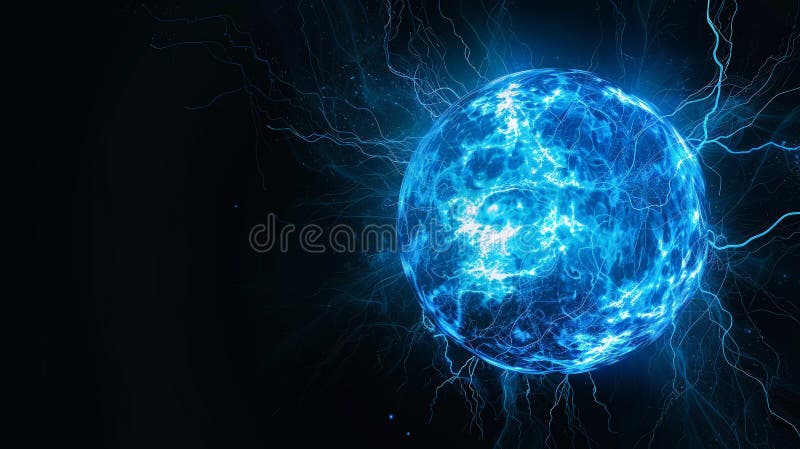 Blue Energy Sphere: Plasma Explosion Stock Photo - Image of colorful ...