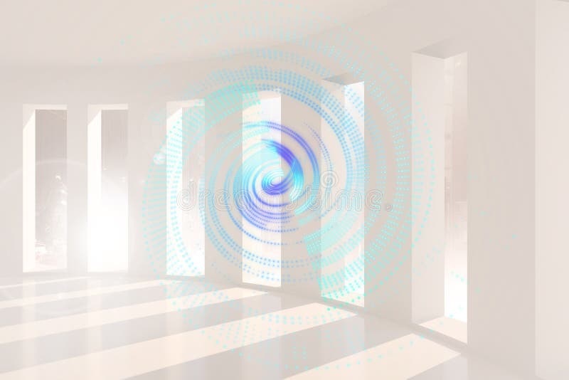 Blue energy spiral in room stock illustration. Illustration of room ...