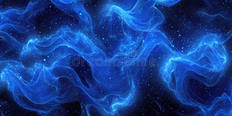Blue Energy Waves with Particles: Abstract Motion and Dark Background ...