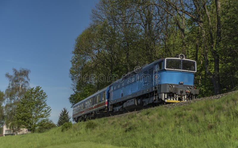 Blue Engine in Green Spring Day Editorial Photography - Image of ...
