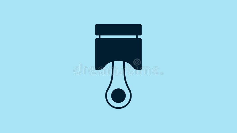 Blue Engine Piston Icon Isolated on Blue Background. Car Engine Piston ...