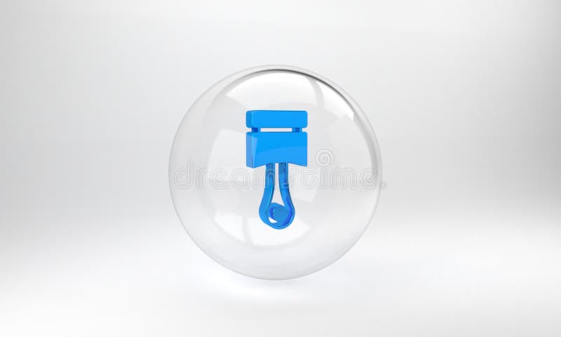 Blue Engine Piston Icon Isolated on Grey Background. Car Engine Piston ...