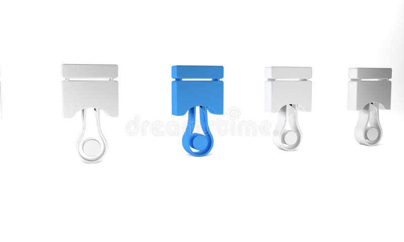 Blue Engine Piston Icon Isolated on White Background. Car Engine Piston ...