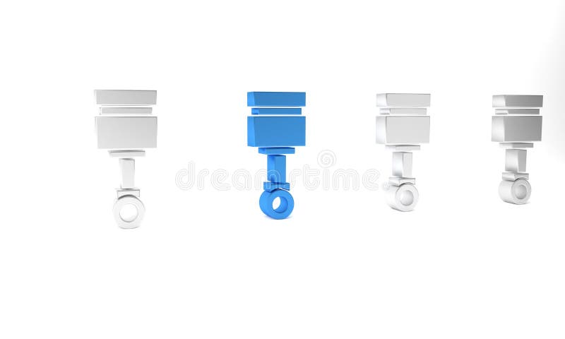 Blue Engine Piston Icon Isolated on White Background. Car Engine Piston ...