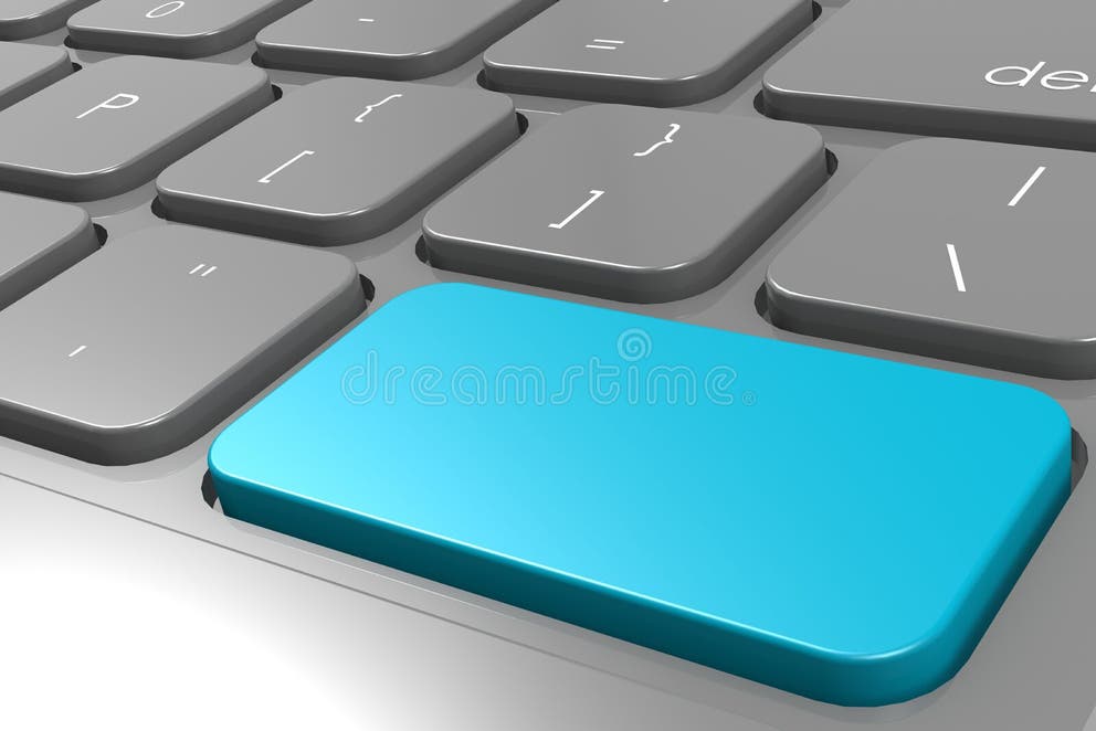 Blue Enter Button on Black Computer Keyboard Stock Illustration ...