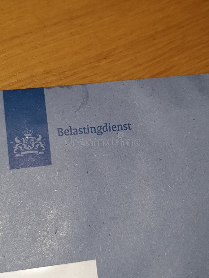 Blue Envelop with Payment Notes Sent by the Dutch Tax Authority Named ...
