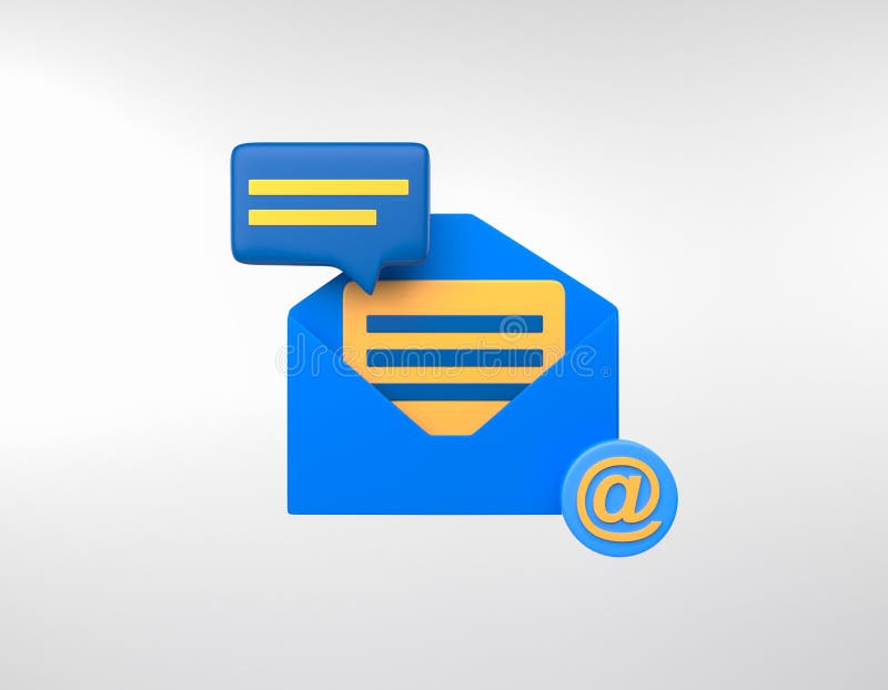 Mail Envelope on Light Blue Background Stock Illustration ...