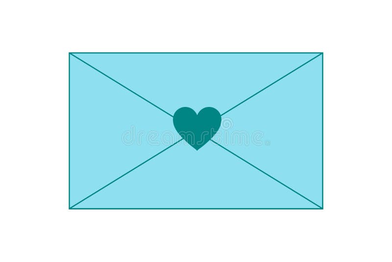 Envelope With A Heart Line Icon. Romantic Close Envelope With Heart ...