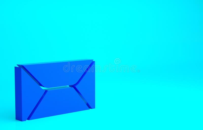 Blue Envelope Icon Isolated on Blue Background. Email Message Letter ...